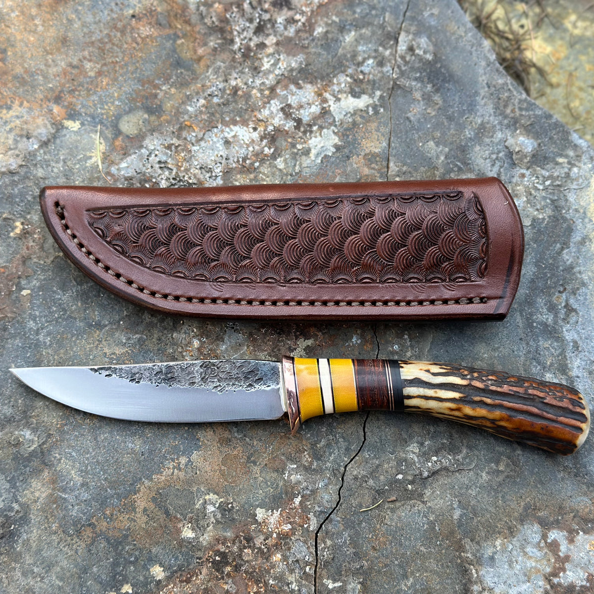Yellow Micarta & Mammoth Scagel Style Pocket Trout & Bird – Behring Made