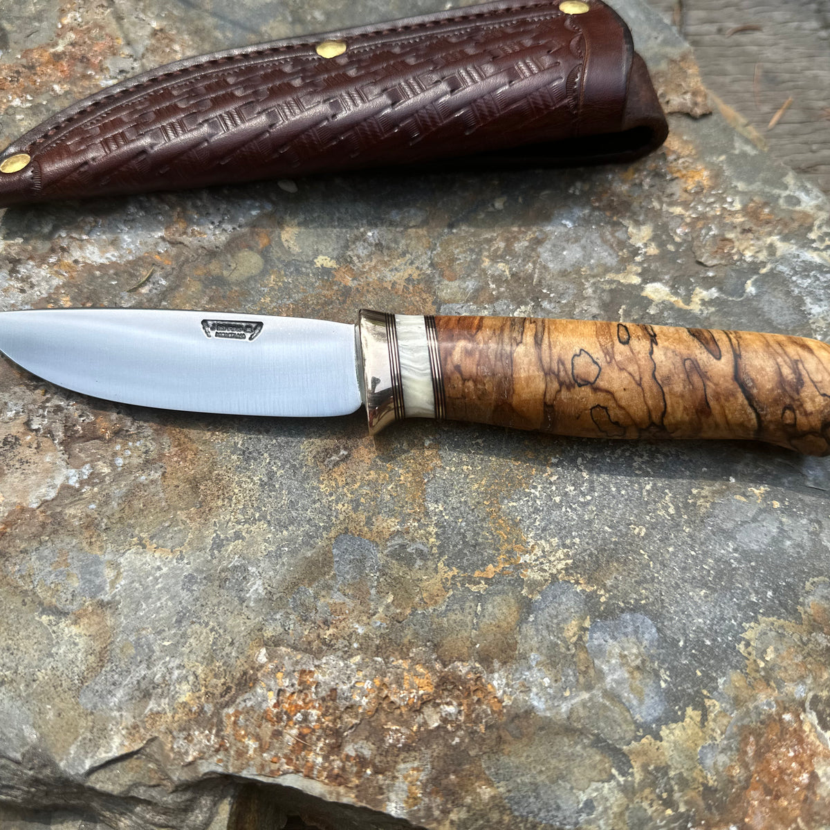 Spalted Maple Drop Point – Behring Made