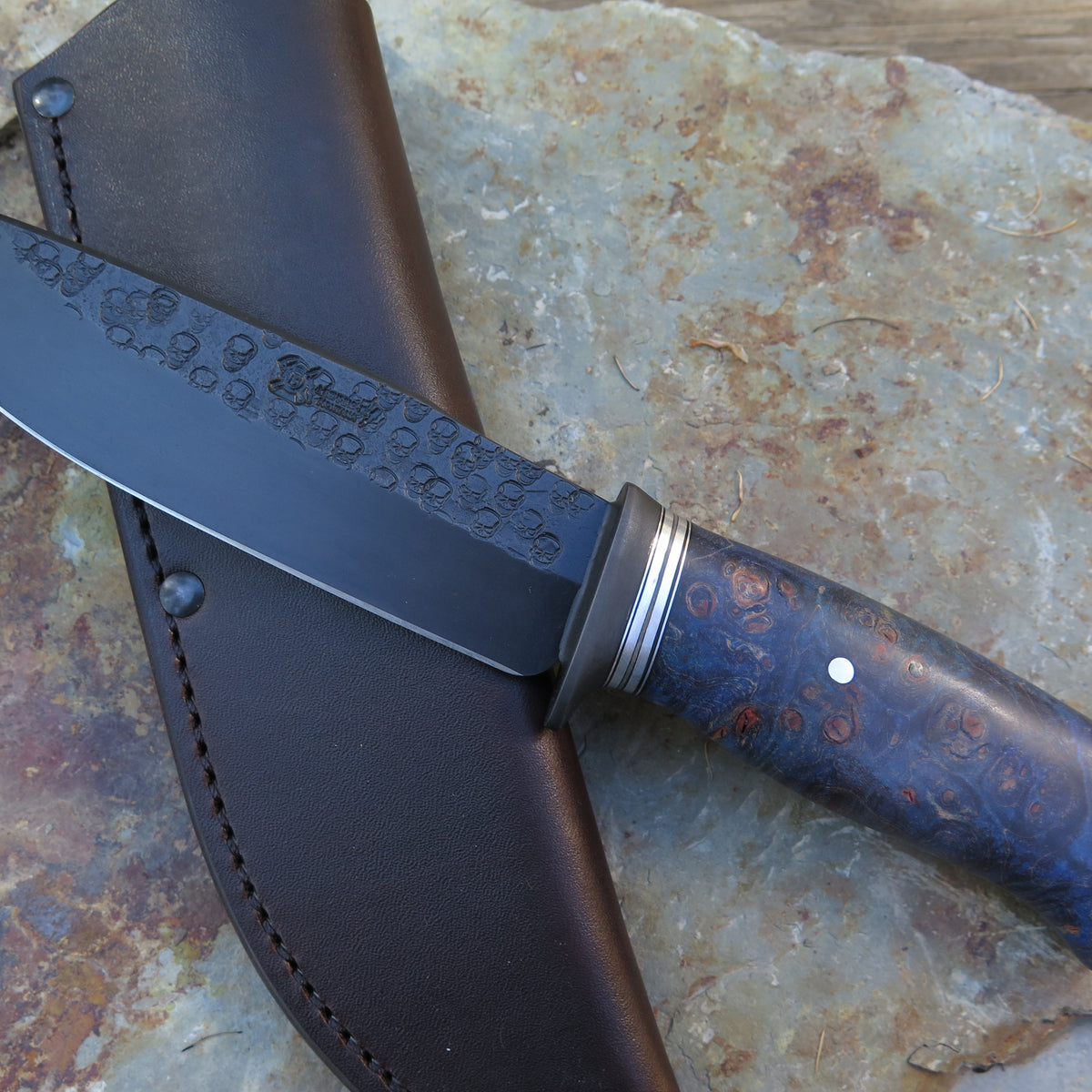 Blue Maple Ghost Skull Drop Point – Behring Made