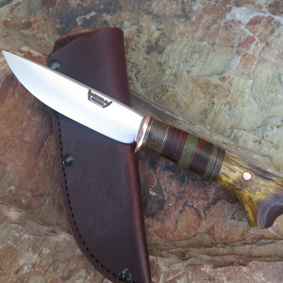 Crotch Stag and Horsehide Drop Point – Behring Made