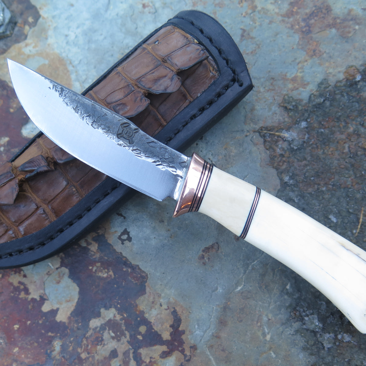 Ancient Mammoth Pocket Knife + Caiman Inlay – Behring Made