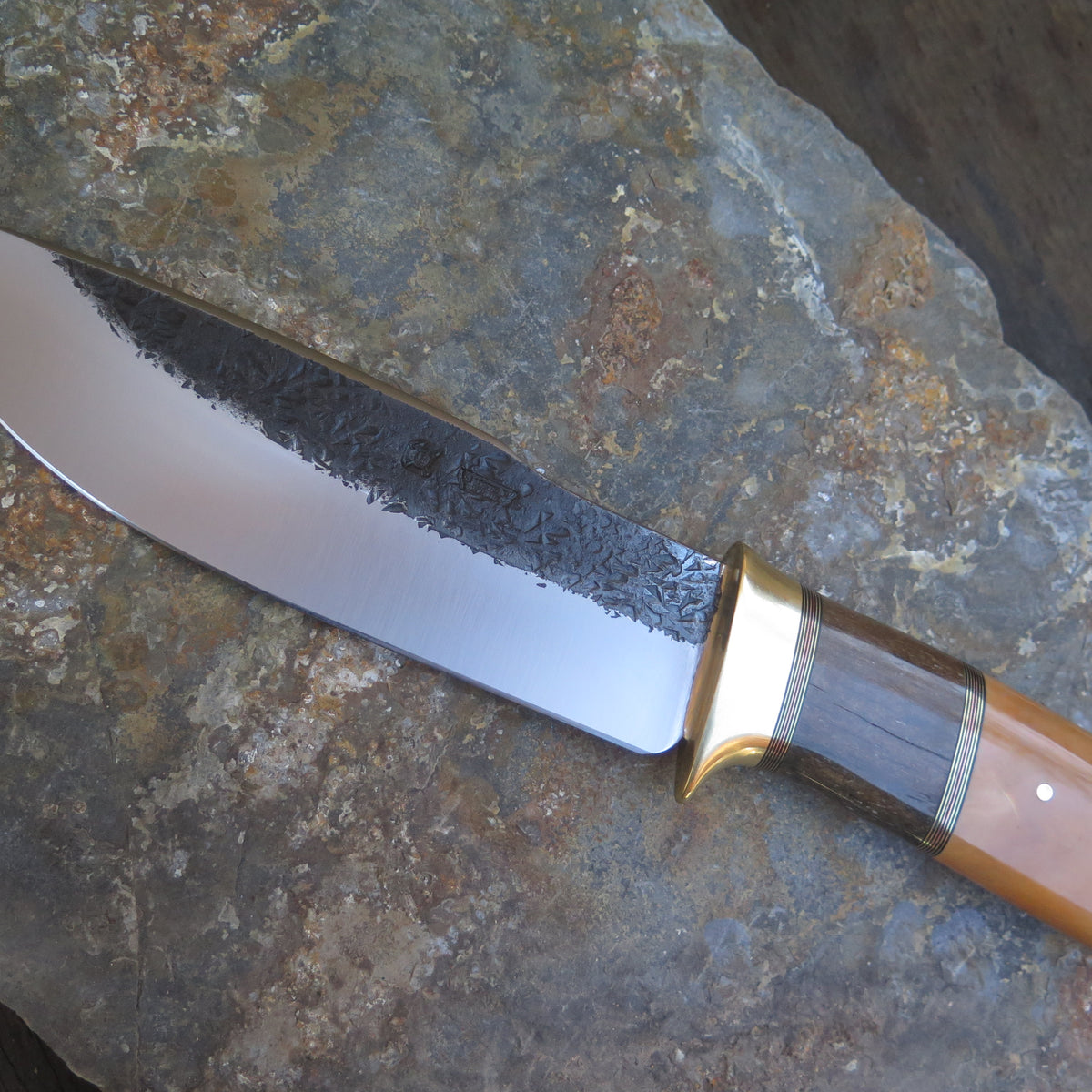 Artifact Walrus & Fossilized Mammoth Rib Drop Point Camp Knife ...