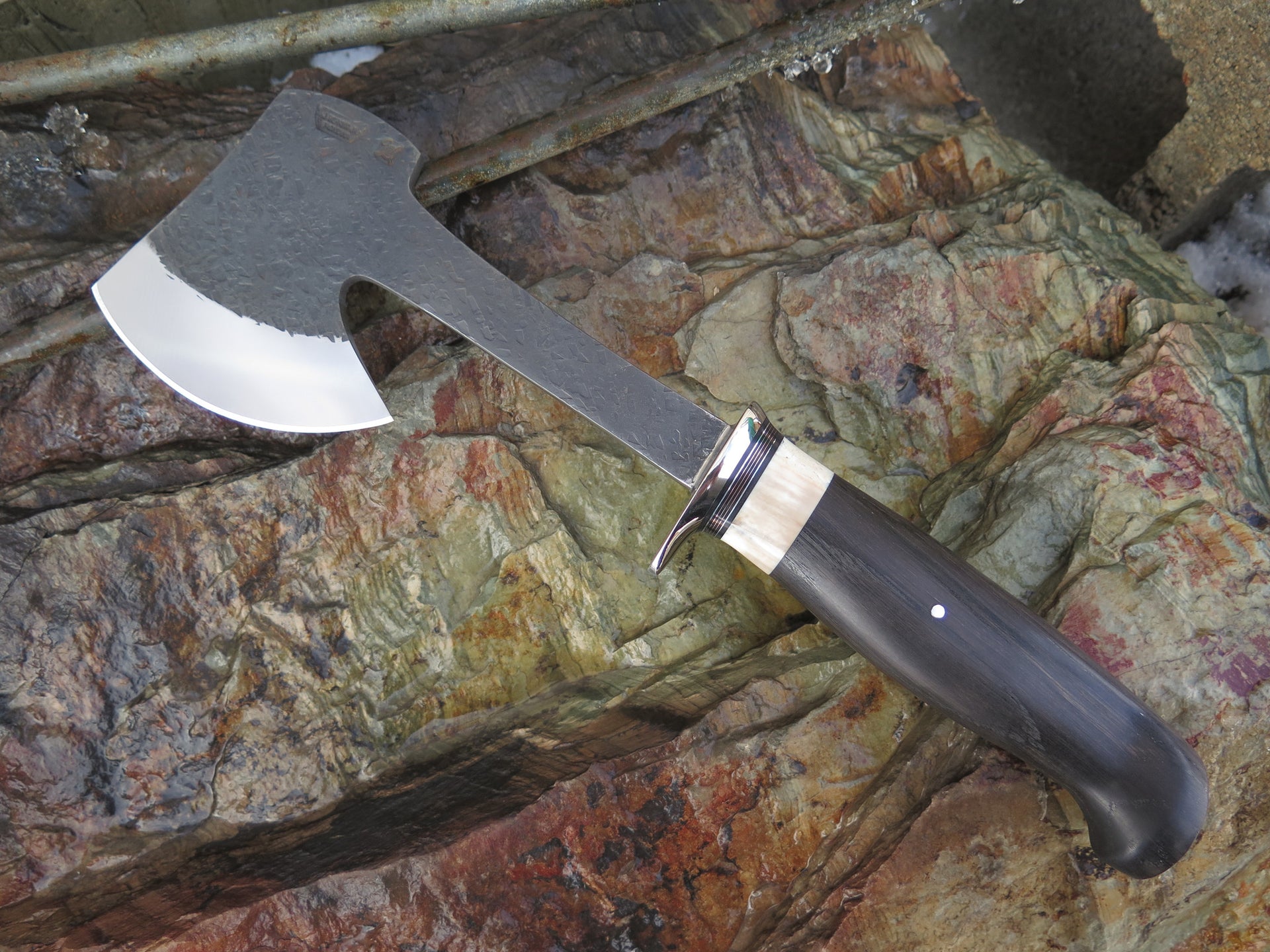 Ancient Bog Oak & Walrus Ivory Hatchet – Behring Made