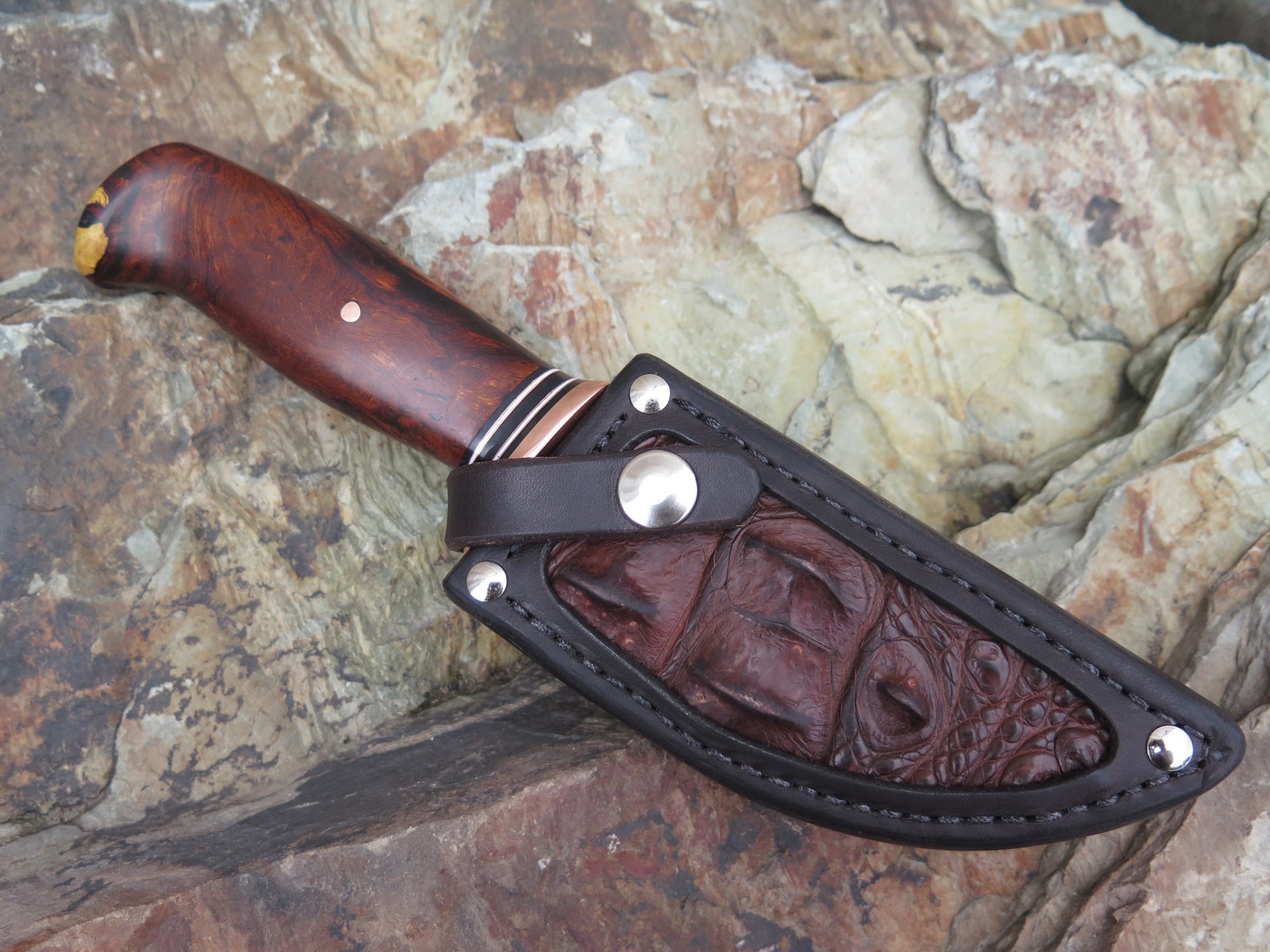 Desert Ironwood Hunter and Exotic Inlay Sheath – Behring Made