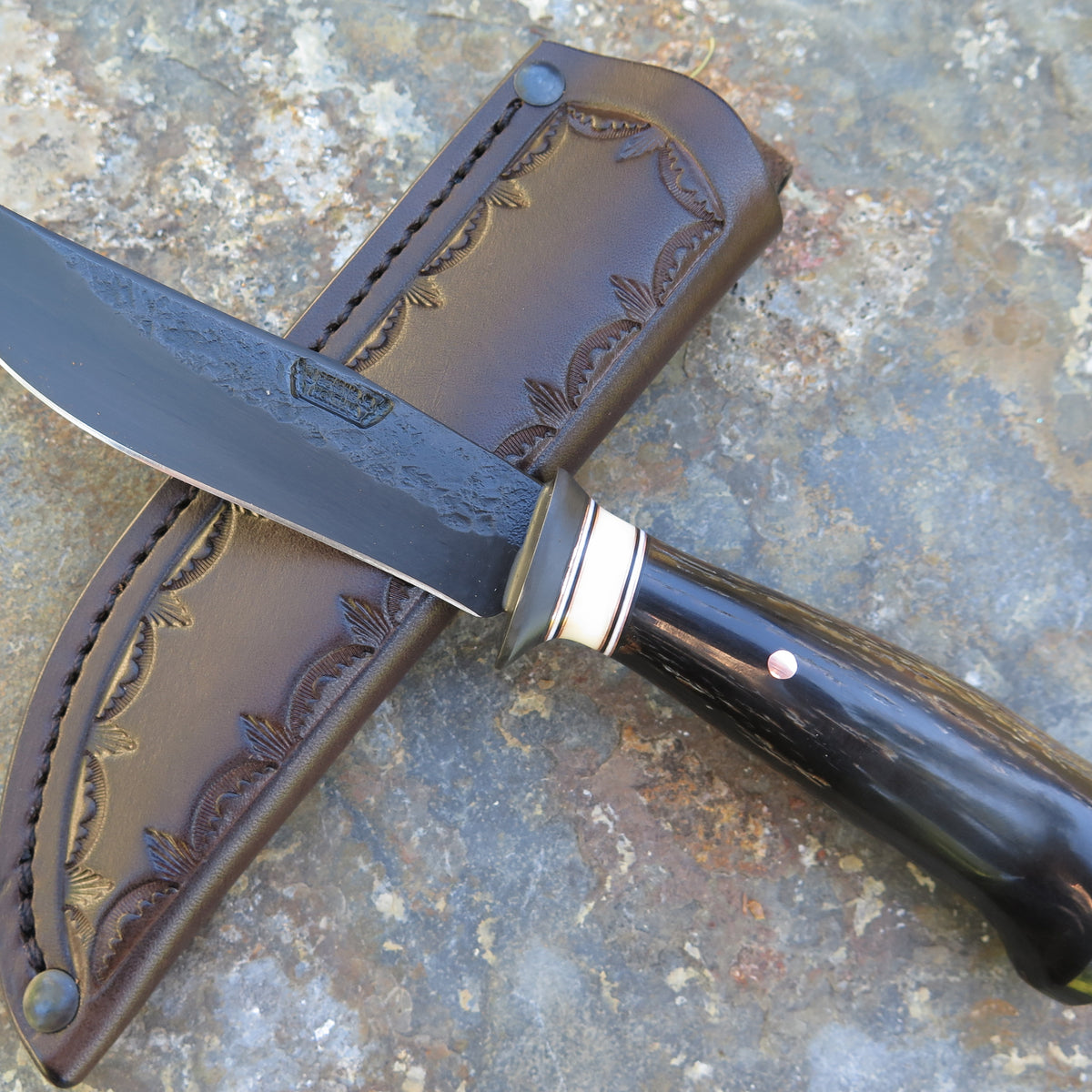 Buffalo Horn and Fossil Walrus Blued Recurve – Behring Made